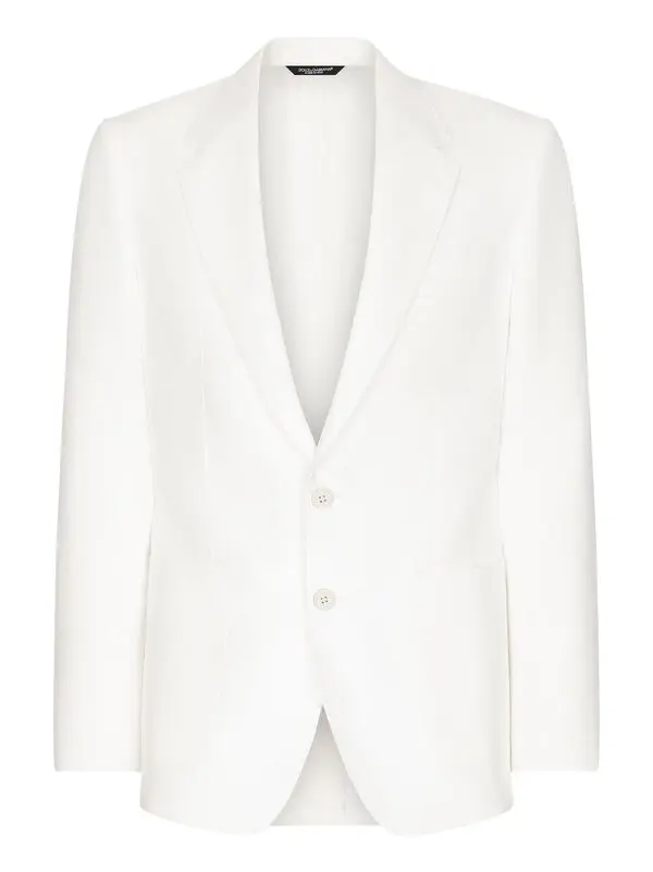 Dolce & Gabbana Deconstructed Single-breasted Linen Blazer - White