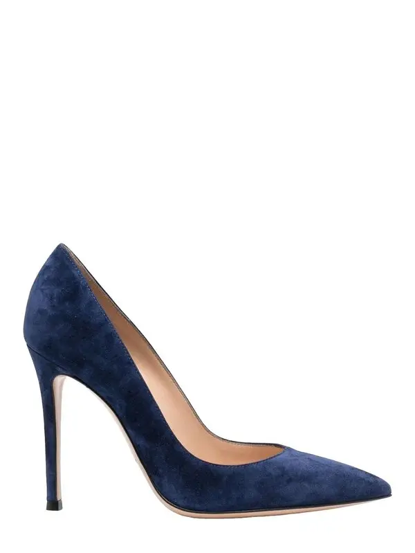GIANVITO ROSSI 105mm Pointed Suede Pumps - Blue