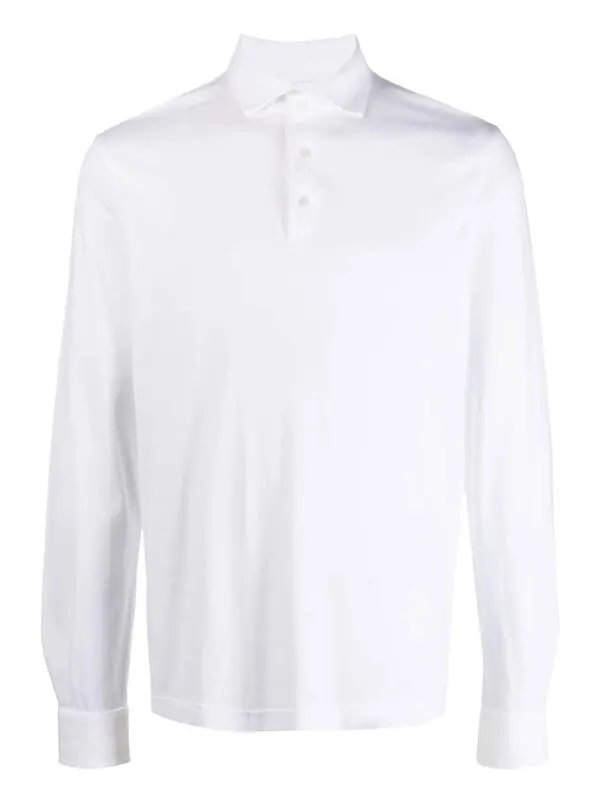 Fedeli Long-sleeve Polo Shirt - White