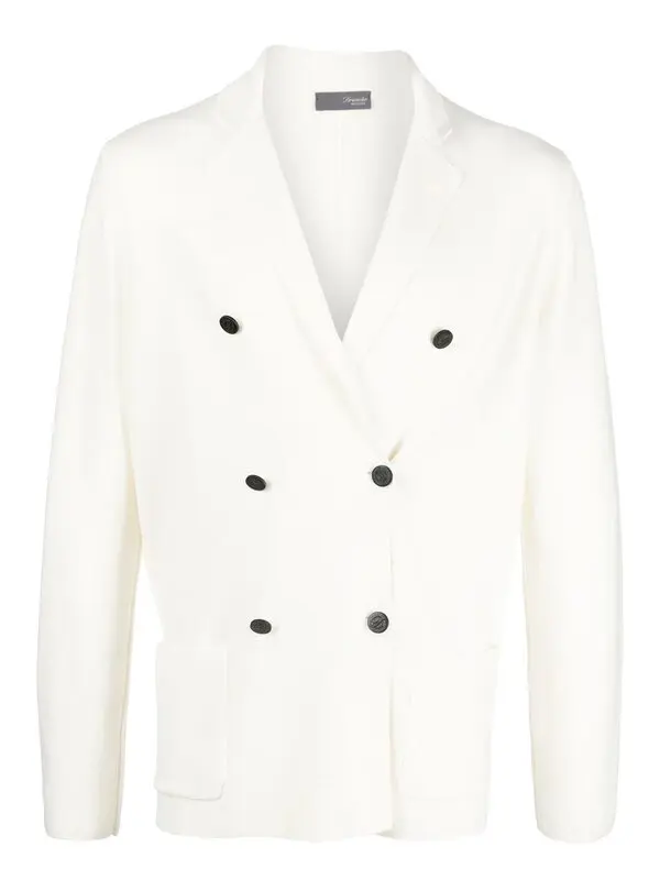 DRUMOHR Double-breasted Merino Wool Cardigan - White
