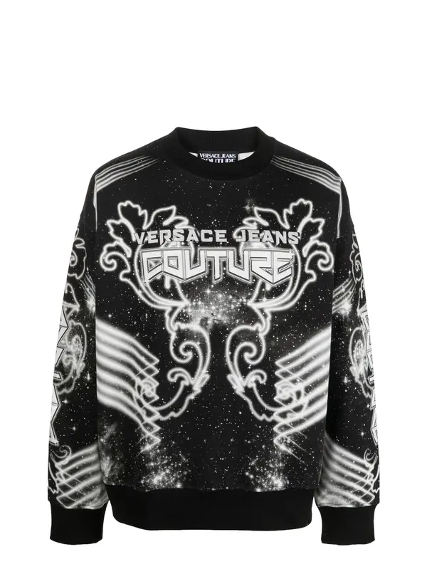Versace Space Print Sweatshirt - Black