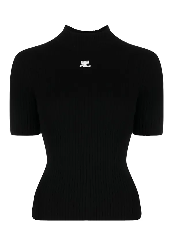 COURREGES Reedition Rib-knit Sweater - Black
