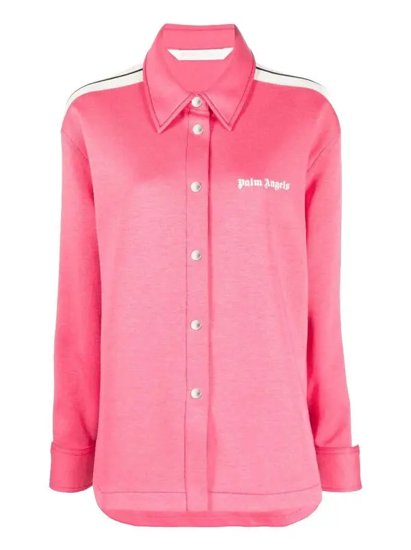 Palm Angels Logo-print Striped Shirt - Pink