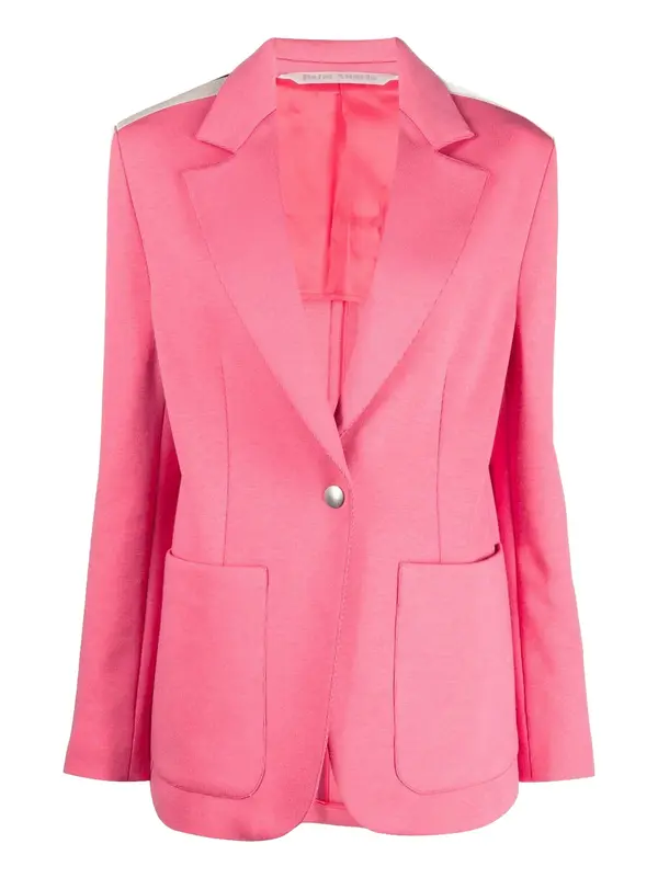 Palm Angels Single-breasted Blazer With Stripe Trim - Pink