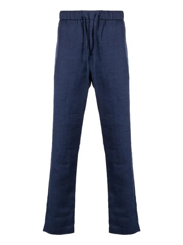 Frescobol Carioca Drawstring-waist Linen Chinos - Blue