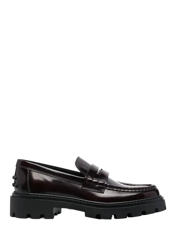 TOD'S Semi-patent Leather Loafers - Red