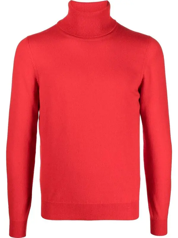 Malo Cashmere Roll-neck Jumper - Red