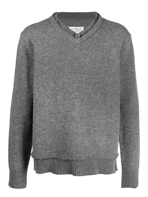 MAISON MARGIELA Elbow-patch Knitted Jumper - Grey