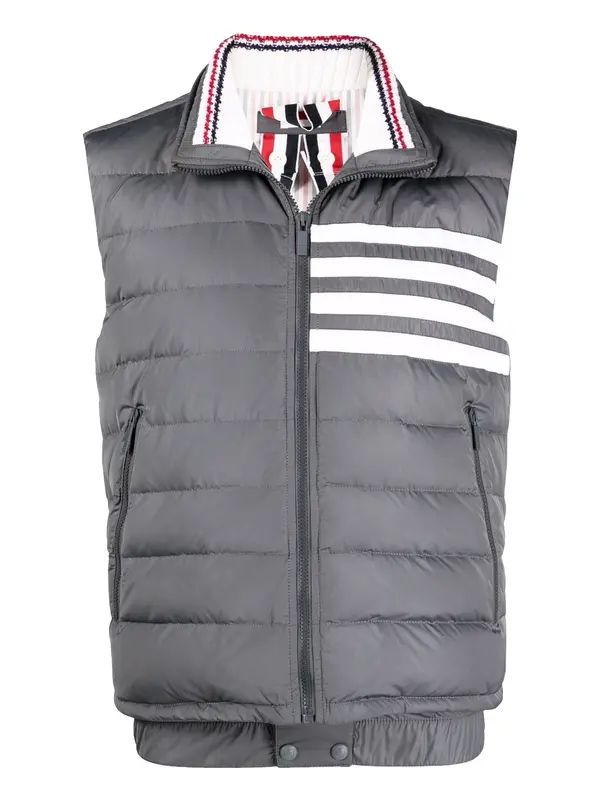 Thom Browne 4-bar Motif Puffer Gilet - Grey