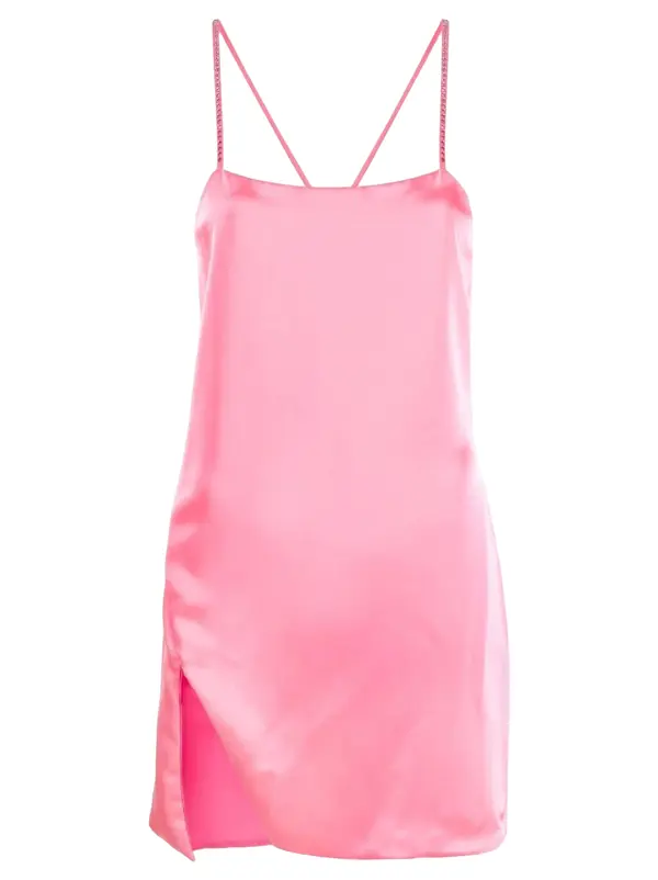 Attico Side-slit Mini Slip Dress - Pink