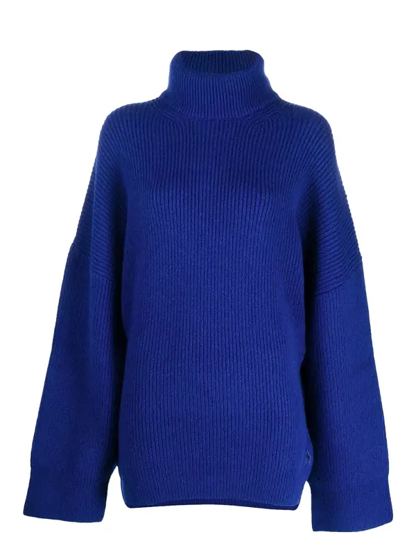 Attico Roll-neck Ribbed Jumper - Blue