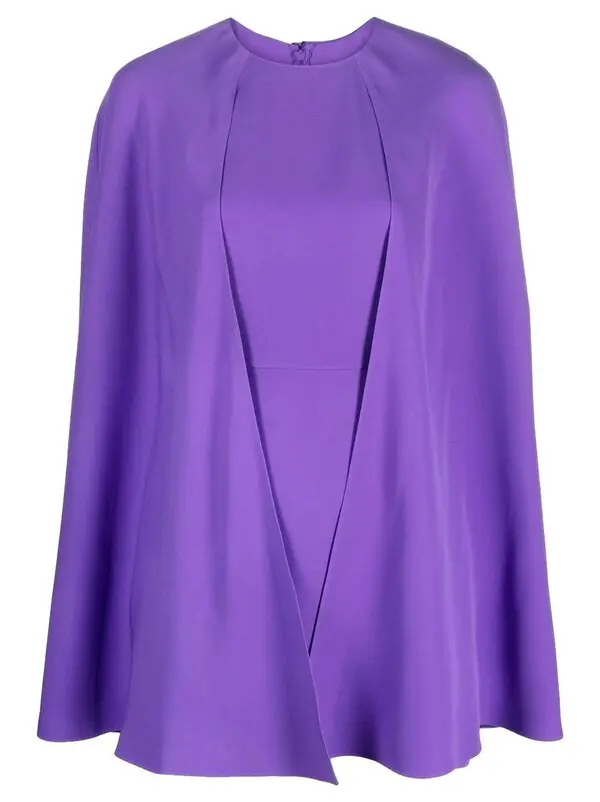 Valentino Garavani Cape-style Silk Dress - Purple