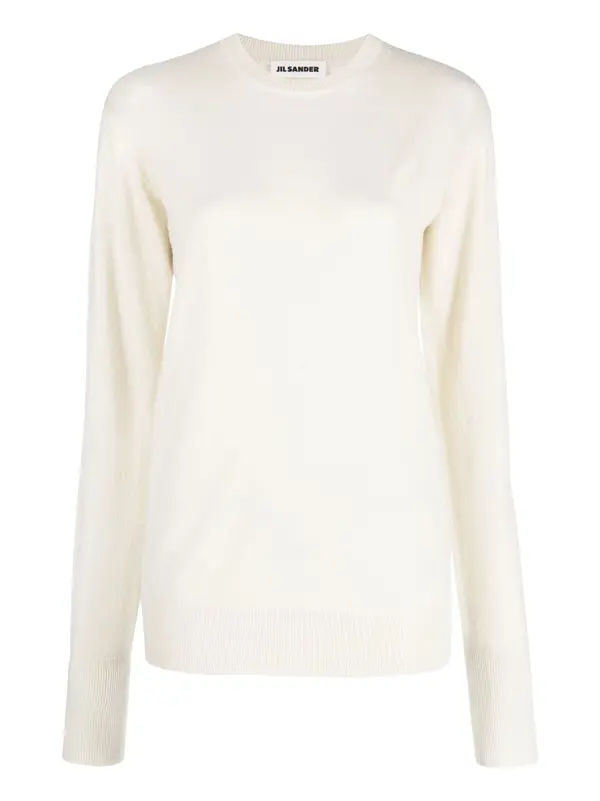 JIL SANDER Ribbed-knit Cashmere Jumper - Neutrals