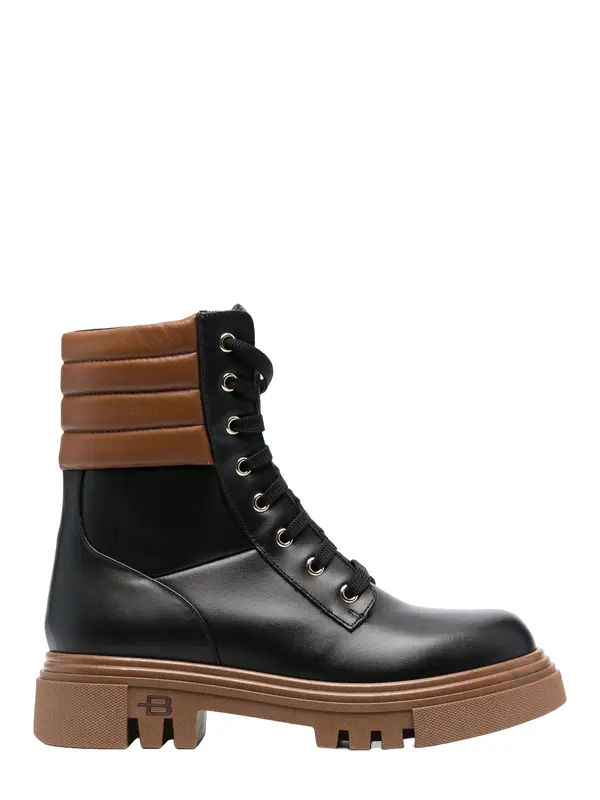 BALDININI Leather Combat Boots - Black