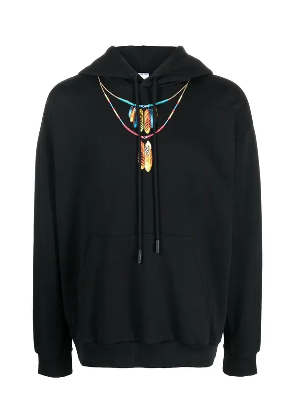 COUNTY OF MILAN Marcelo Burlon Graphic-print Pullover Hoodie - Black