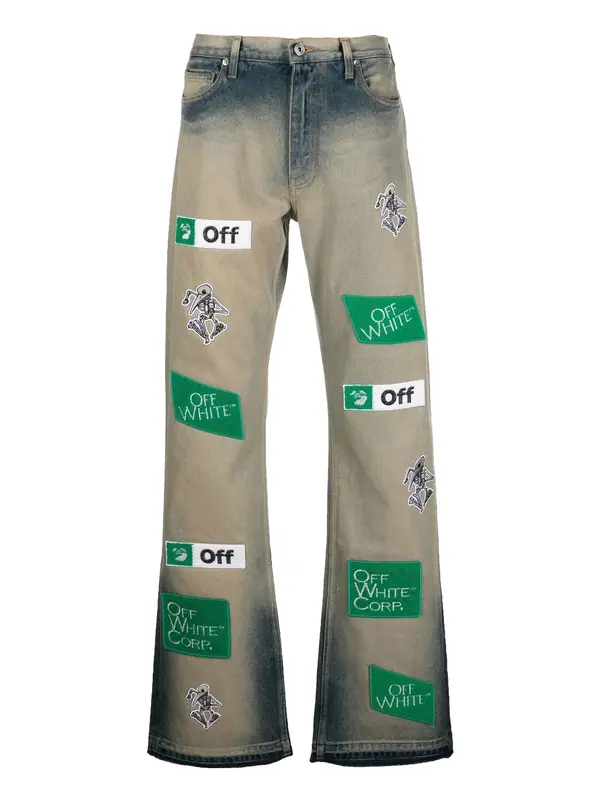 Off-White Diag Multi-logo Jeans - Grey