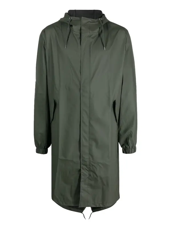 Rains Drawstring Hooded Raincoat - Green
