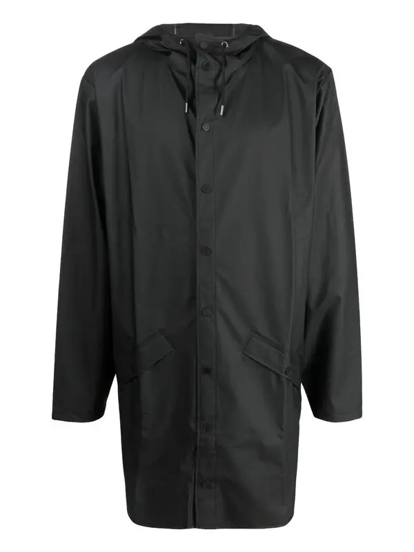 Rains Drawstring Hood Raincoat - Black