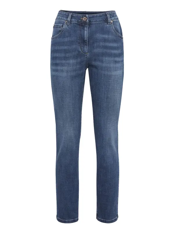 Brunello Cucinelli Distressed-finish Denim Jeans - Blue