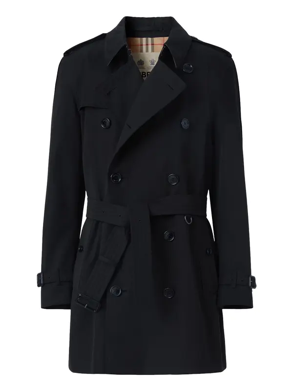 Burberry The Short Kensington Heritage Trench Coat - Black