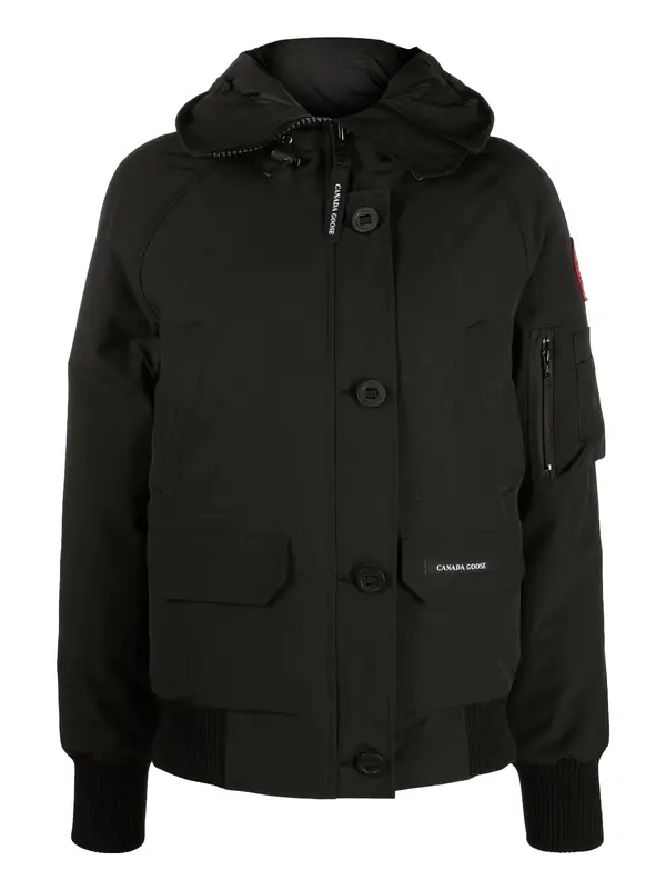 Canada Goose Logo-patch Hooded Down Jacket - Black