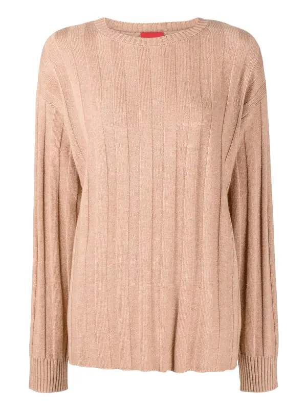 Cashmere In Love Millie Ribbed-knit Jumper - Brown