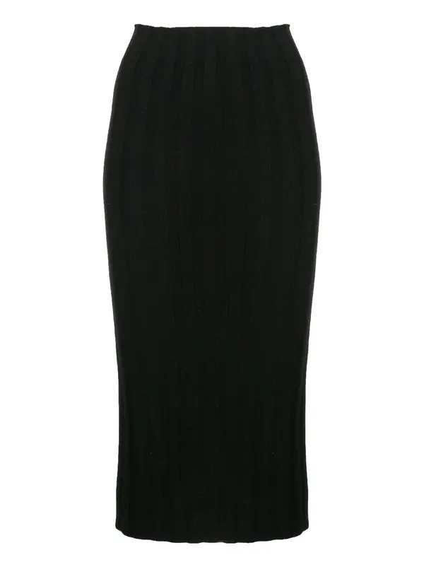 Cashmere In Love Lenny Ribbed-knit Skirt - Black