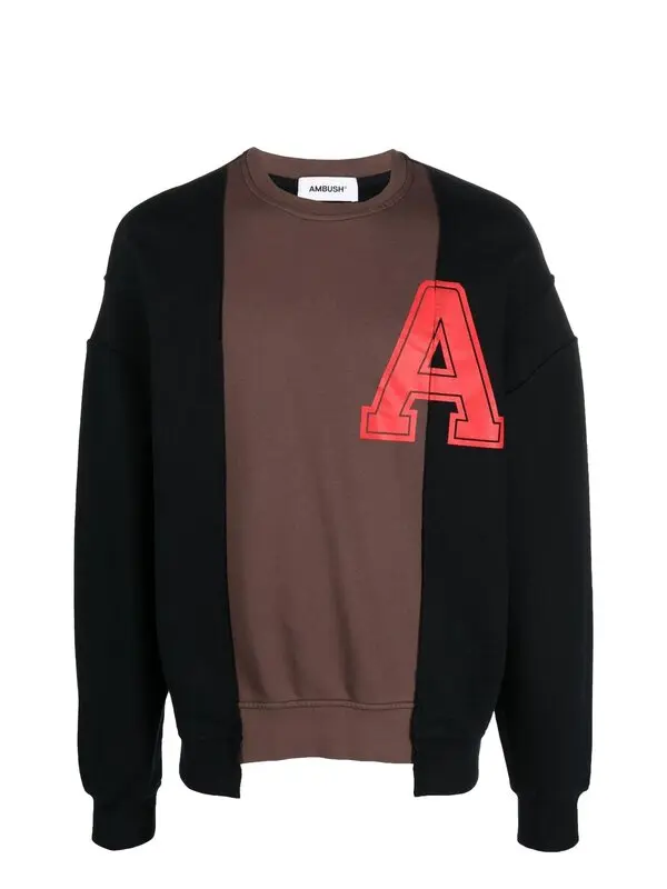 AMBUSH Letter Print Long Sleeve Sweatshirt - Black