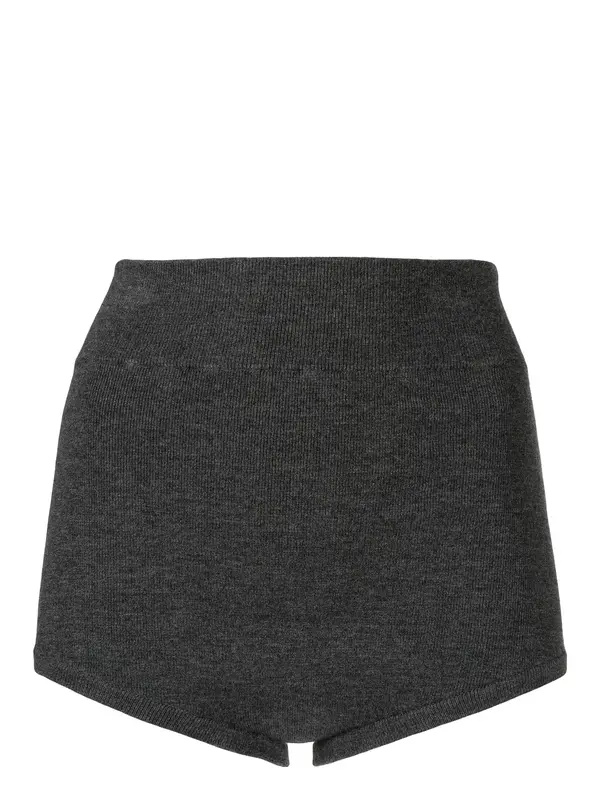 Cashmere In Love Felix Knitted High-waist Shorts - Grey