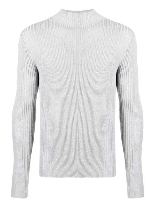 DION LEE Reflective Ribbed-knit Jumper - Grey