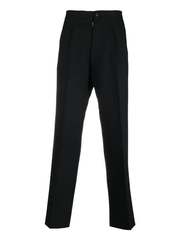 MAISON MARGIELA Herringbone Wool Trousers - Black