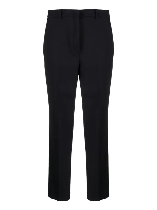 Incotex Cropped Virgin-wool Trousers - Blue