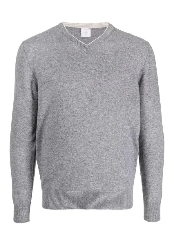 Eleventy V-neck Cashmere Jumper - Grey