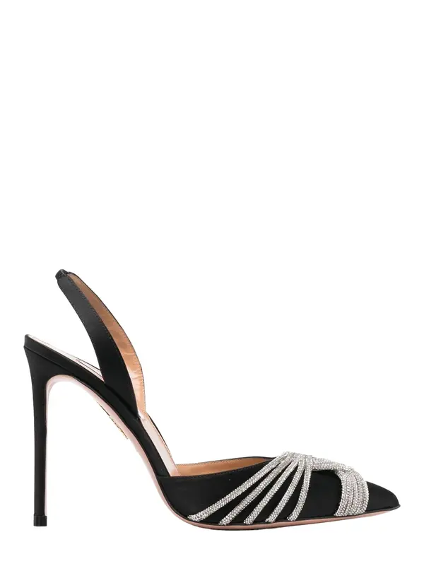 AQUAZZURA 115mm Crystal-embellished Heeled Pumps - Black