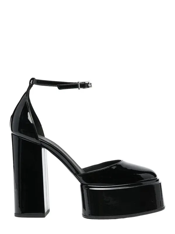 3JUIN 115mm Platform Leather Pumps - Black