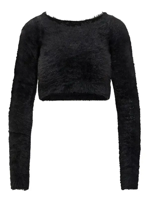 AMBUSH Long-sleeve Cropped Sweater - Black