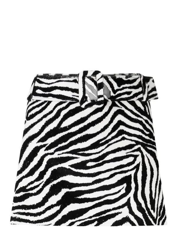 Alessandra Rich Zebra-print Mini Skirt - Black