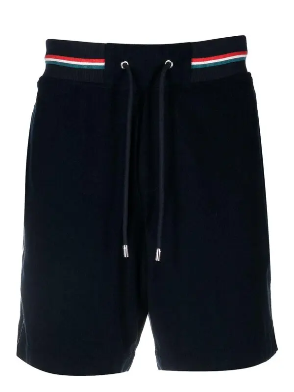 Orlebar Brown Navy Cotton Towelling Drawstring Shorts - Blue