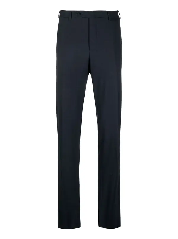 Canali Straight Leg Tailored Trousers - Blue