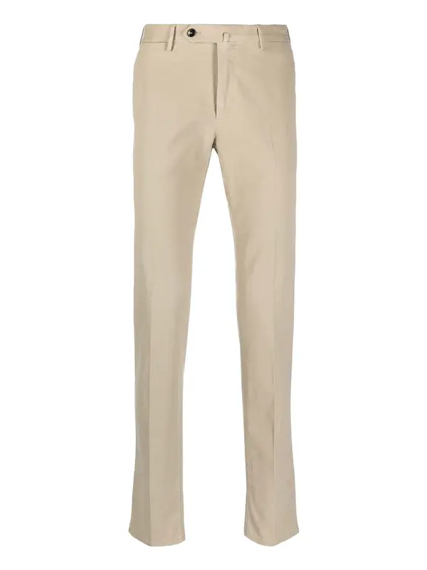 PT TORINO Mid-rise Tapered Chinos - Neutrals