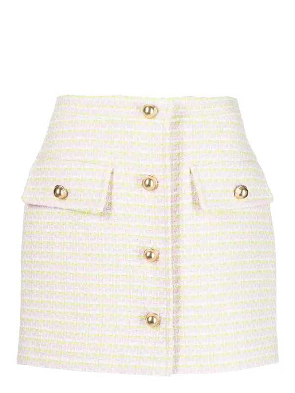 PUSHBUTTON Button-up Mini Skirt - Pink