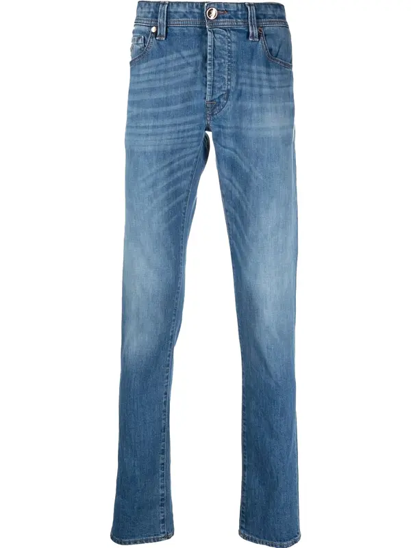 TRAMAROSSA Stretch-cotton Straight-leg Jeans - Blue