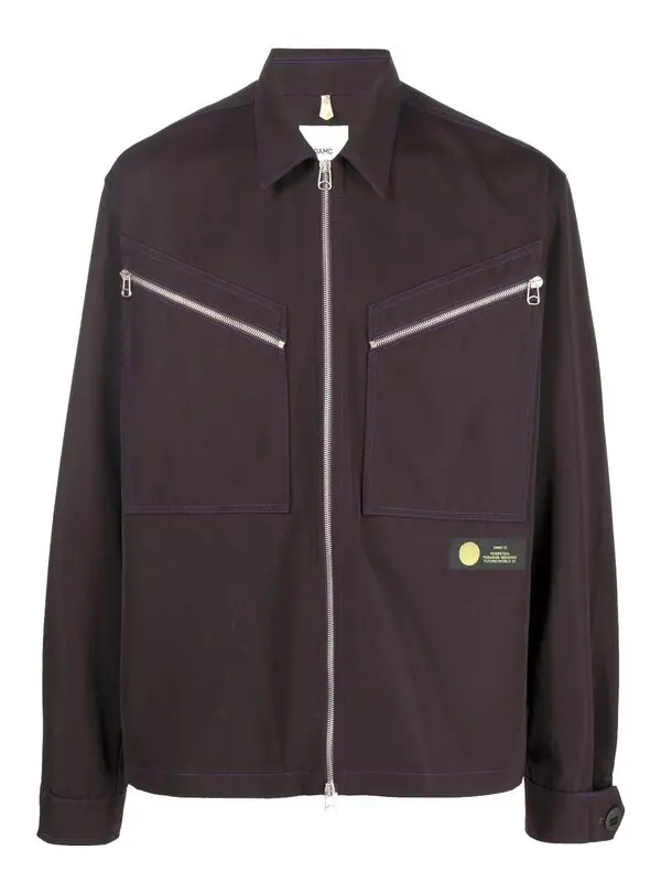 OAMC Logo-patch Zip-up Bomber Jacket - Purple