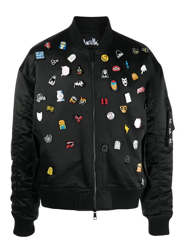 HACULLA. Decorative Pin-detail Bomber Jacket - Black