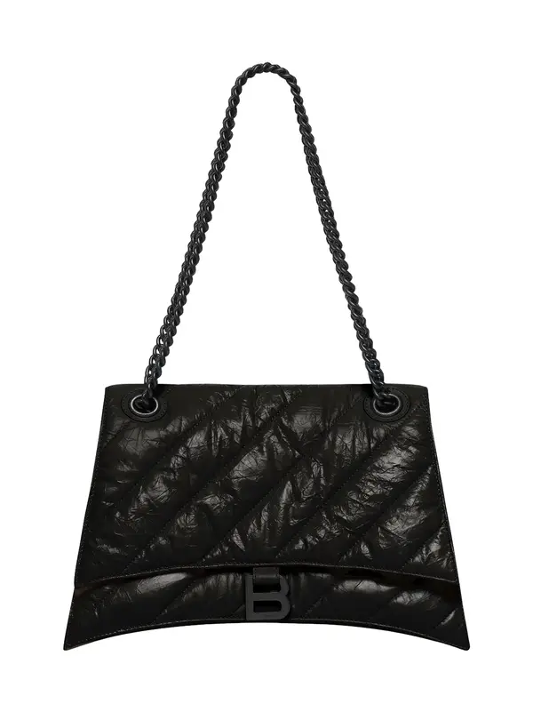 Balenciaga Large Crush Chain-strap Shoulder Bag - Black