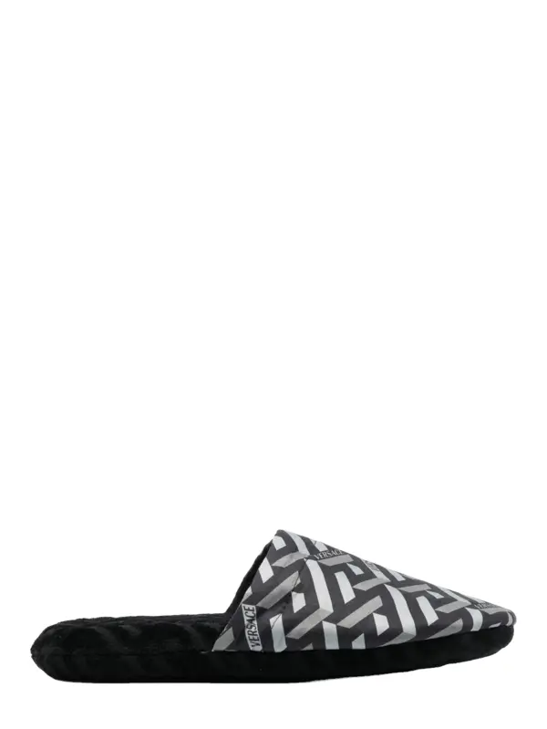 Versace La Greca Lounge Slippers - Black