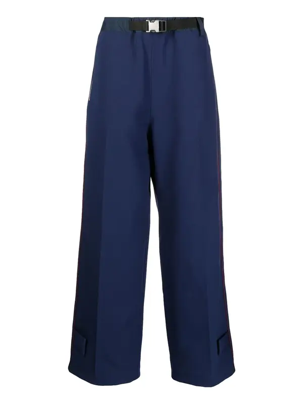 Sacai Clip-belt Wide-leg Trousers - Blue