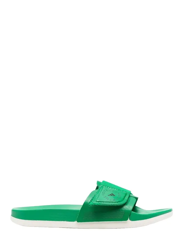 Adidas By Stella McCartney Logo Touch-strap Sliders - Green