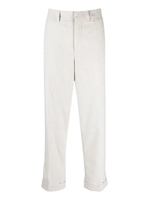 Closed Rolled-cuff Cropped Trousers - Grey