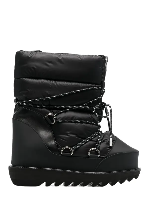 Sacai Quilted Lace-up Ankle Boots - Black